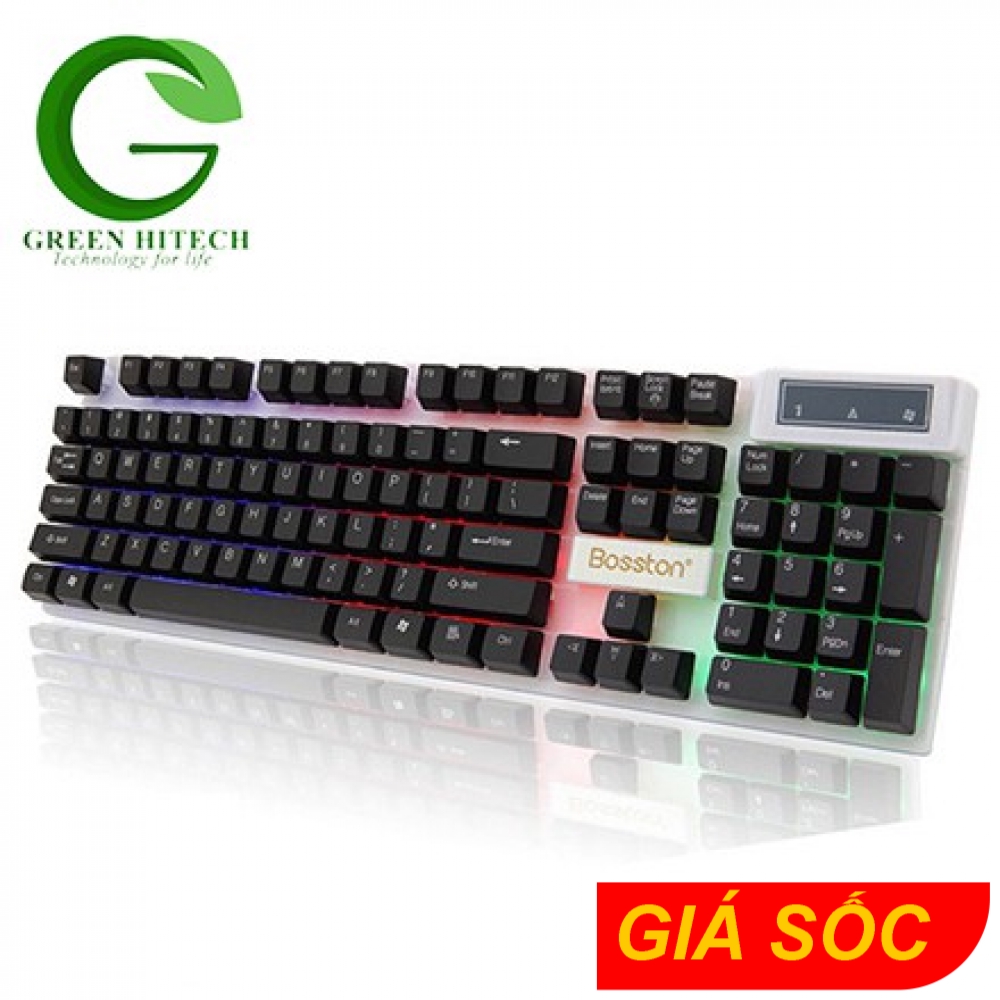 Bosston 808 7-Color LED Mechanical keyboard / Laser engraved to prevent ...