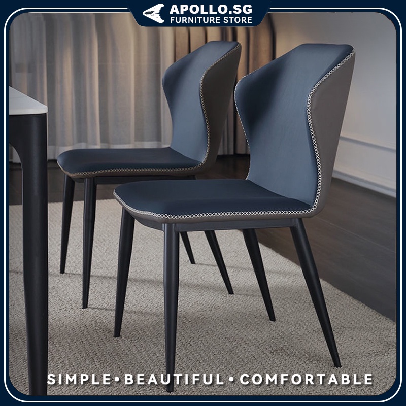 APOLLO Nordic Dining Chair Household Modern Chair Light Luxury Armchair ...