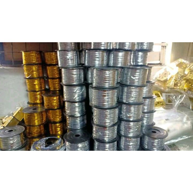 100 YARDS METALIC WIRE FOR PANTALI SA PLASTIC NG SOUVENIR (GOLD&SILVER ...