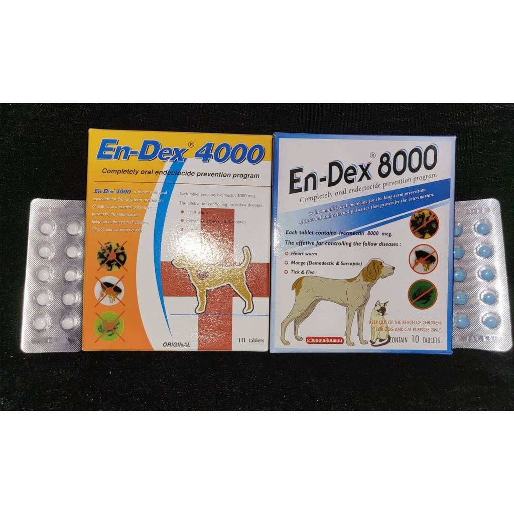 ENDEX 4000&8000,1200 ANTI TICK,FLEA,HEART WORM AND MANGE 10TABLET PER ...
