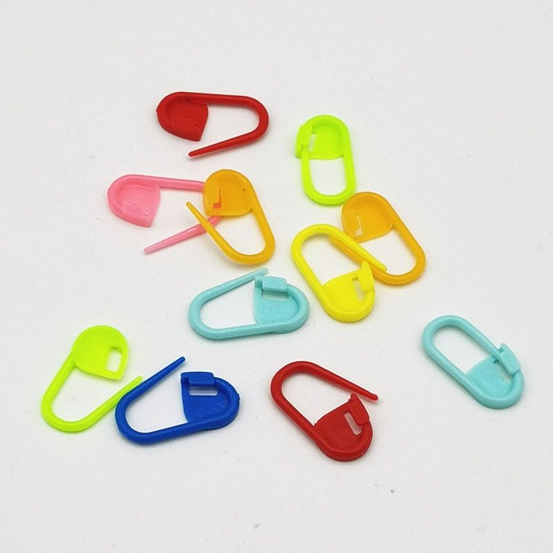 Set of 10 safe plastic safety pins for babies to practice pinning ...
