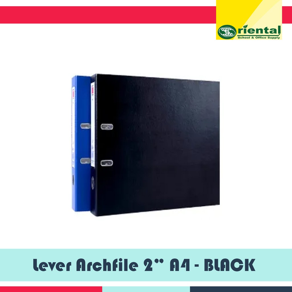 A4 size Lever Archfile - Filing Documents - 3" Spine Arch FIle - BLACK ...