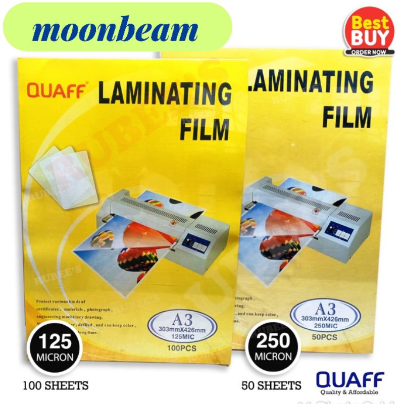 QUAFF LAMINATING FILM A3 SIZE 125MICRON & 250MICRONS | Shopee Philippines