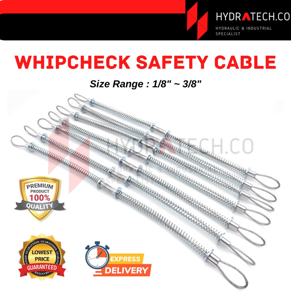 [CABLE] WhipCheck Safety Cable / For Safety Purpose / Safety Wire Rope With Spring Covered ...