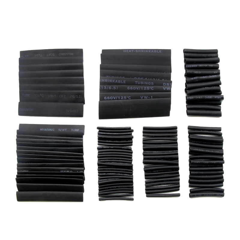 PCF* 127 Pcs Heat Shrink Tube Insulation Sleeving Electrical Wire Wrap ...