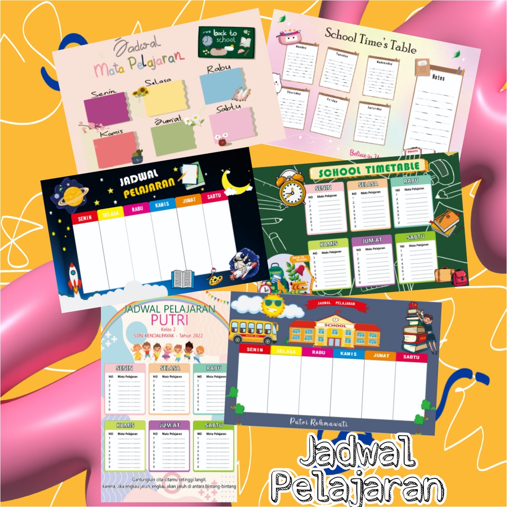 A3+ School Lesson Schedule Poster | Shopee Philippines