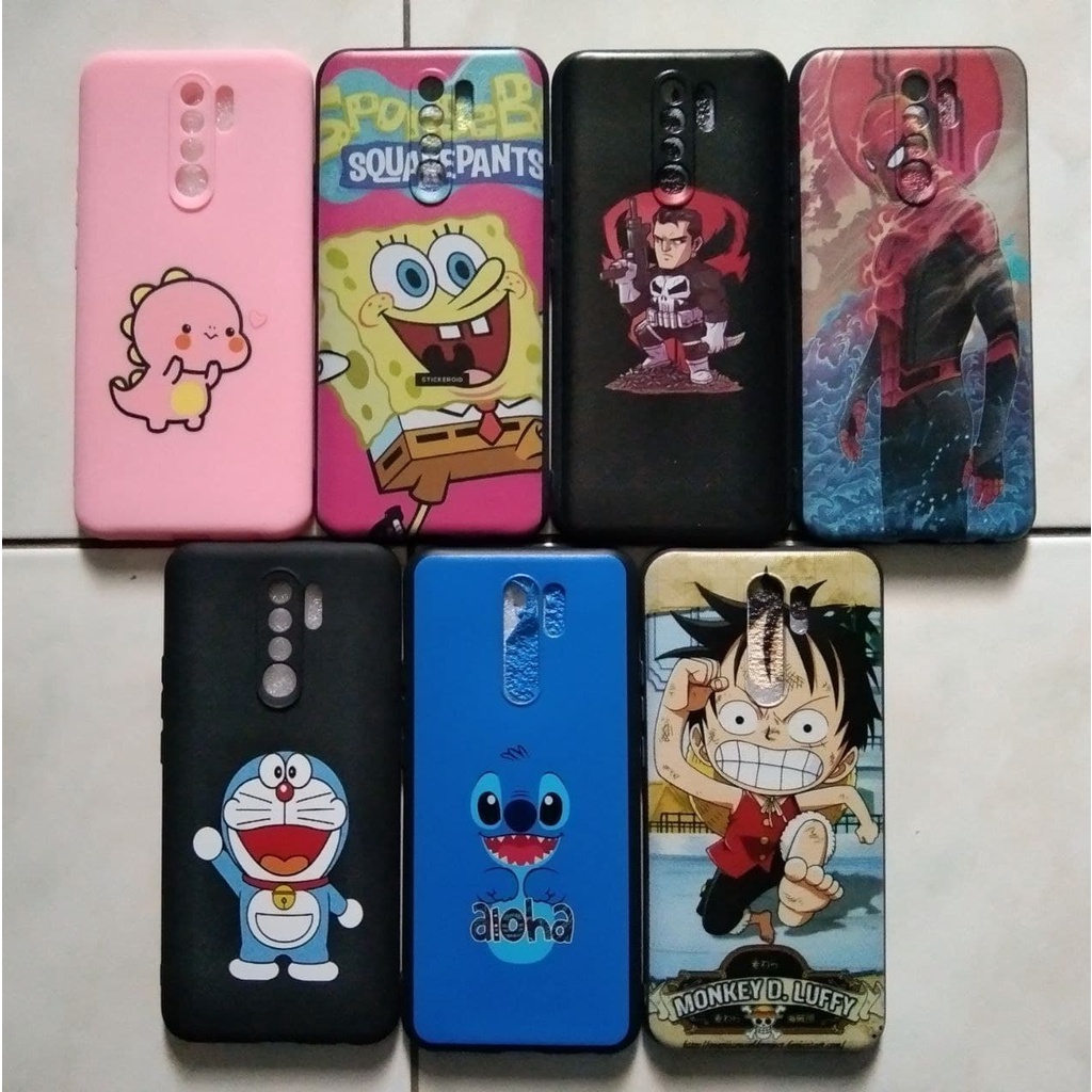 Casing Phone Case Xiaomi Redmi 9 spongebob spiderman doraemon dinosaur ...