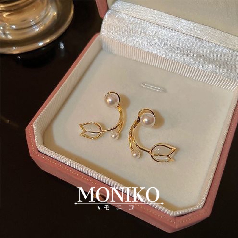 MONIKO Original Design 18k Gold Plated Opal Tulip Earrings Couture ...