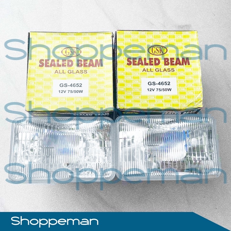 HALOGEN SEALED BEAM RECTANGULAR HEADLIGHT 5” 12V 75/50W GS-4652 ...