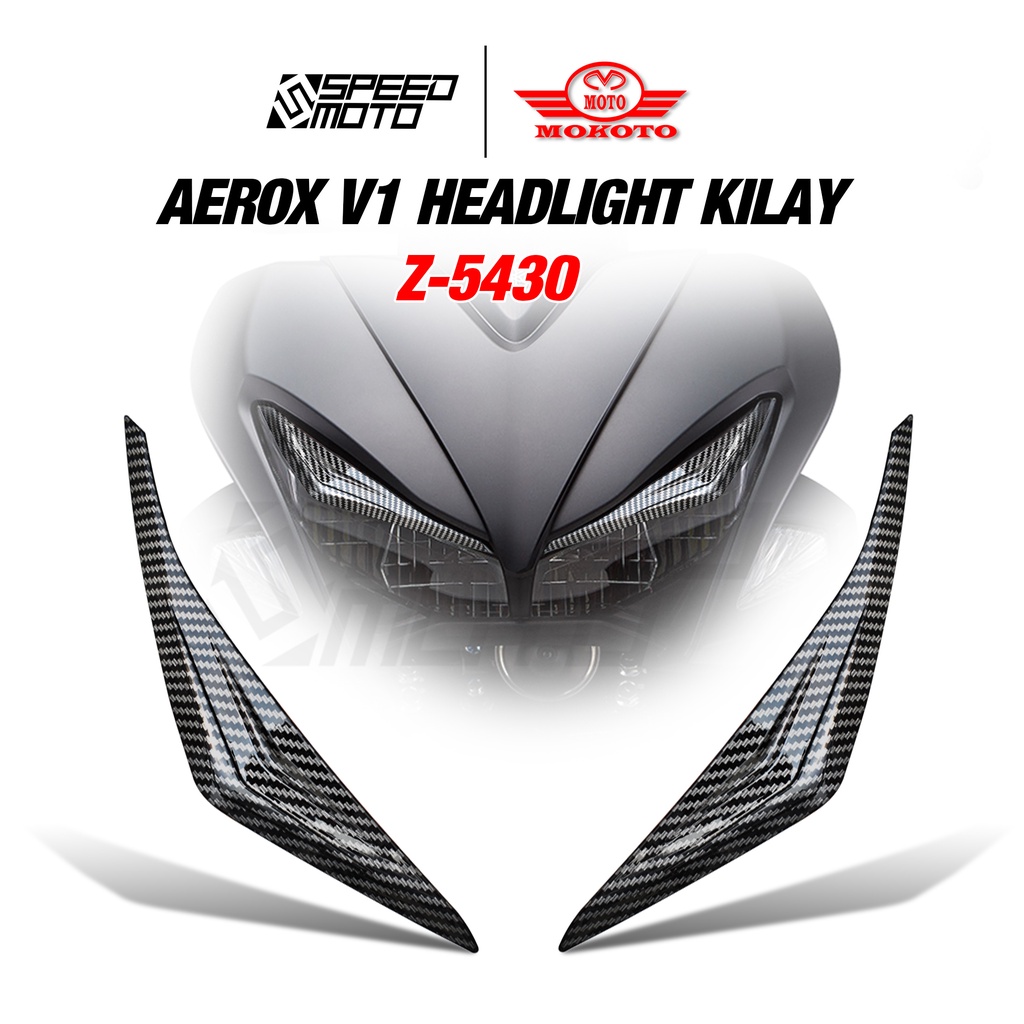 AEROX V1 HEADLIGHT KILAY Z-5430 / TRIM GARNISH CARBON COVER FOR YAMAHA ...