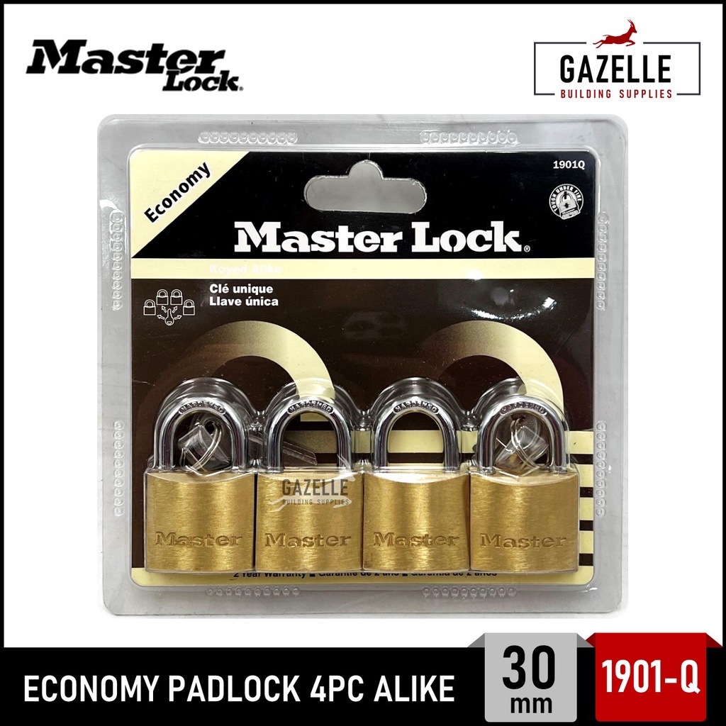 Master Lock Brass Keyed Padlock Masterlock 1 3/16" (30mm) - 1901D ...
