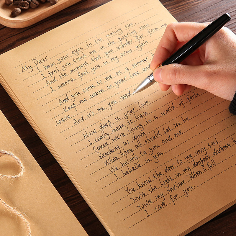 50 Sheets A5/B5/A4 Retro Horizontal Line Letter Paper Blank Sketch ...