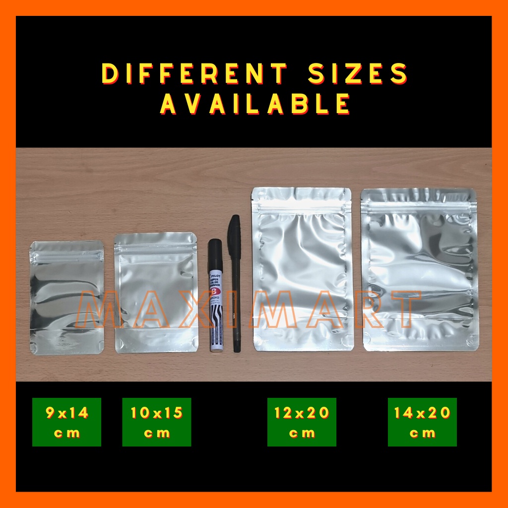 PAYDAY SALE 50/100pcs Silver Transparent Stand Up Pouch with Zip Lock ...