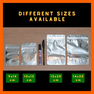 PAYDAY SALE 50/100pcs Silver Transparent Stand Up Pouch with Zip Lock Cpack Ziplock Pouch ...