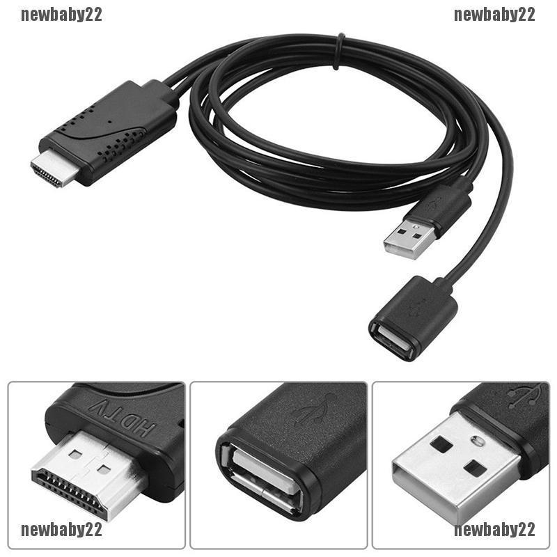 2 in 1 USB Female to Male HDTV Adapter Cable For IOS An | Shopee ...