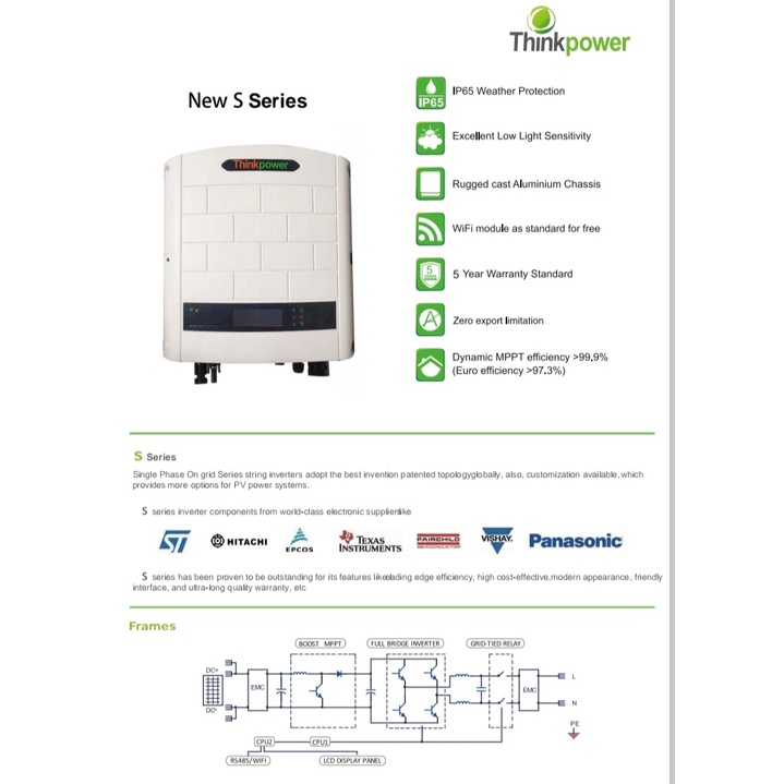 Grid tie solar inverter THINK POWER brand 1.5kw 3kw 5kw 6kw single ...