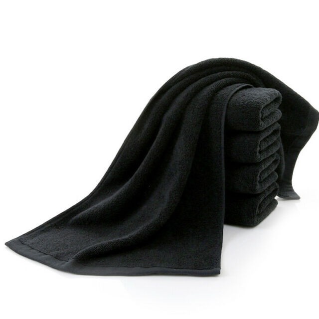 CCS Super Absorbent Soft Cotton Back Towel BLACK (30*70cm) Salon Gym ...