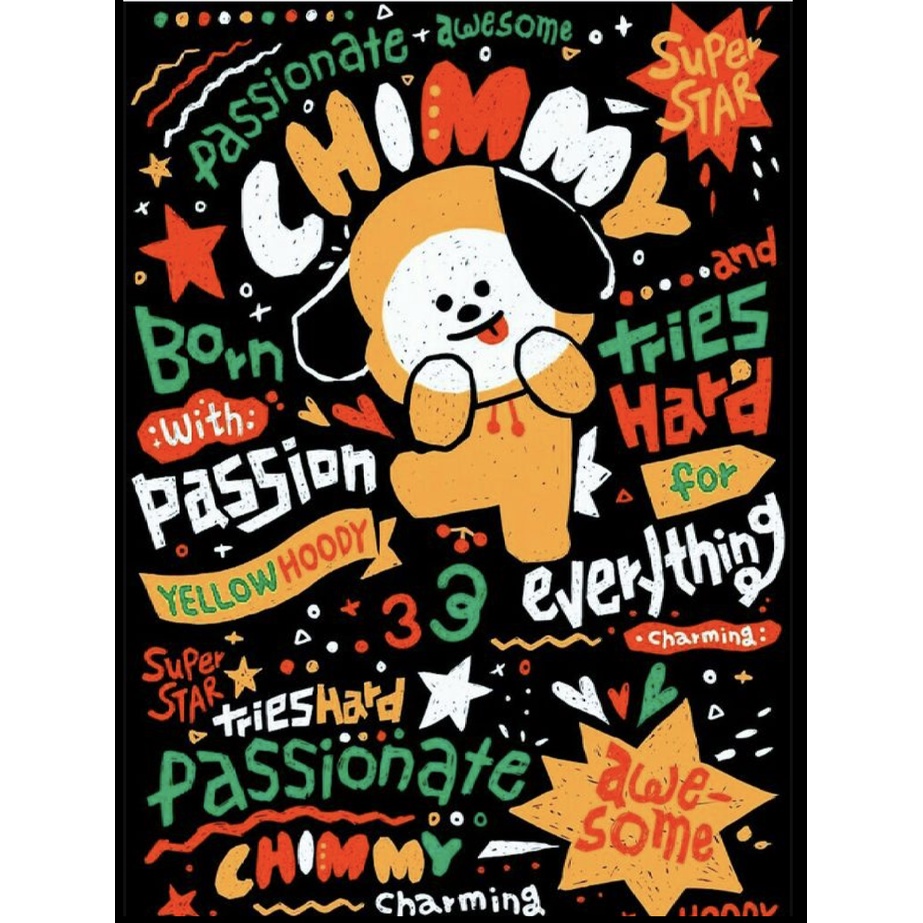 A4 Laminated BT21 printable, digital bt21 merchandise, Wall art Decor ...