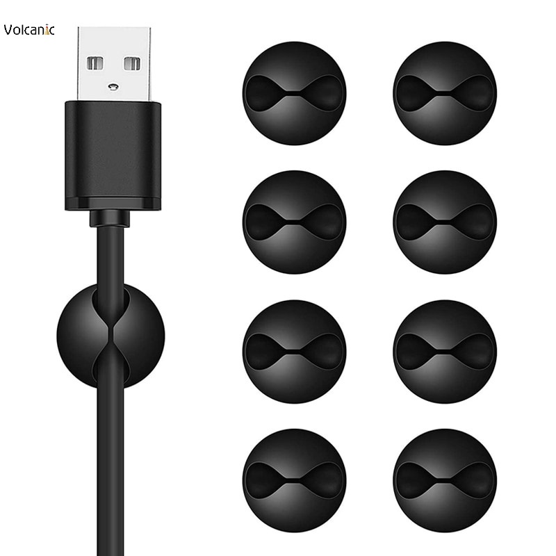 1Pc USB Cable Clips Silicone Self Adhesive Wire Organizer Charger Cord ...