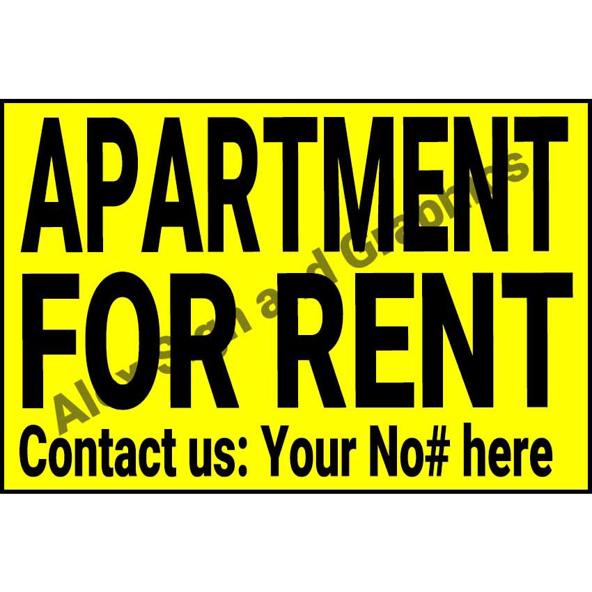 Apartment for Rent: Contact Us - Your No. Here PVC Signage - A4 Size (7 ...