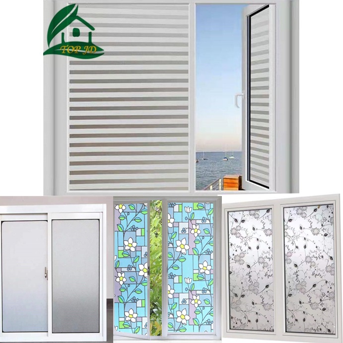 Self-adhesive glass sticker frosted window translucent opaque PVC ...