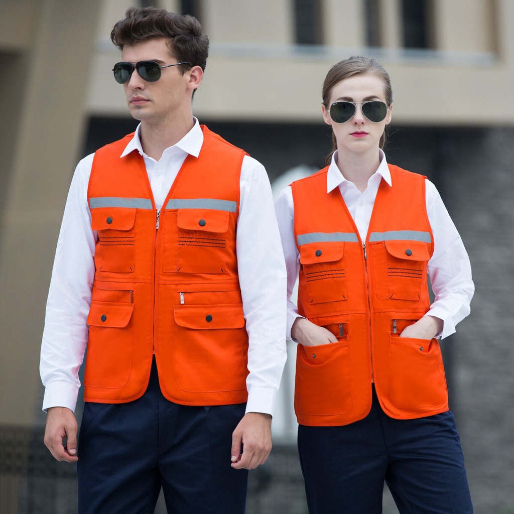 Customized Logo Men and Women Workwear Vest Utility Waistcoat ...
