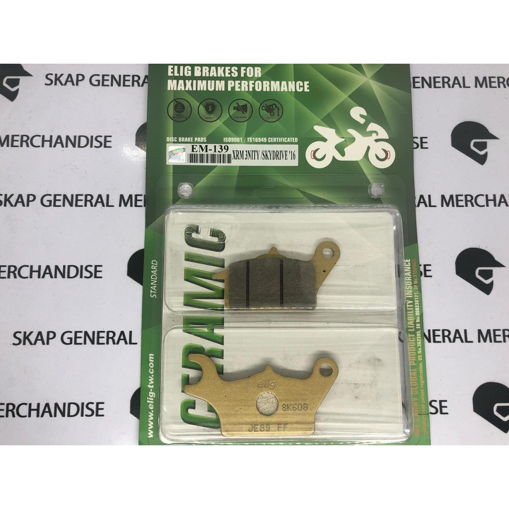ELIG - FRONT, BRAKE PAD - SMASH 115 / SKYDRIVE 125 / SHOOTER 115 ...