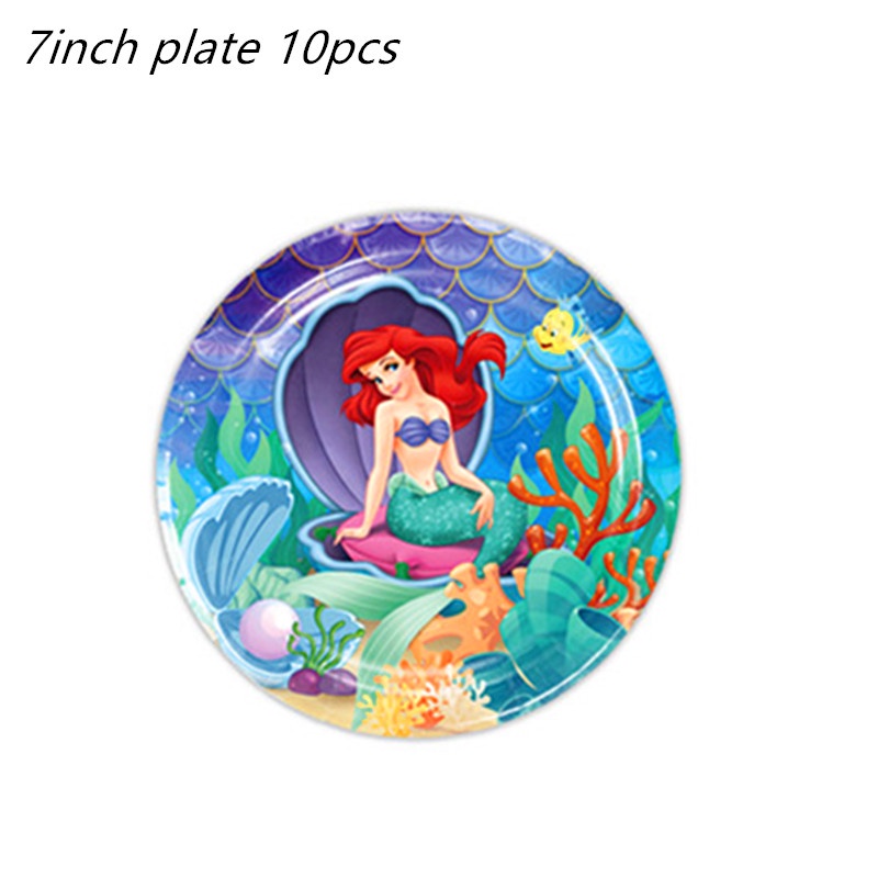 The Little Mermaid Princess Ariel Tableware Set Birthday Party ...