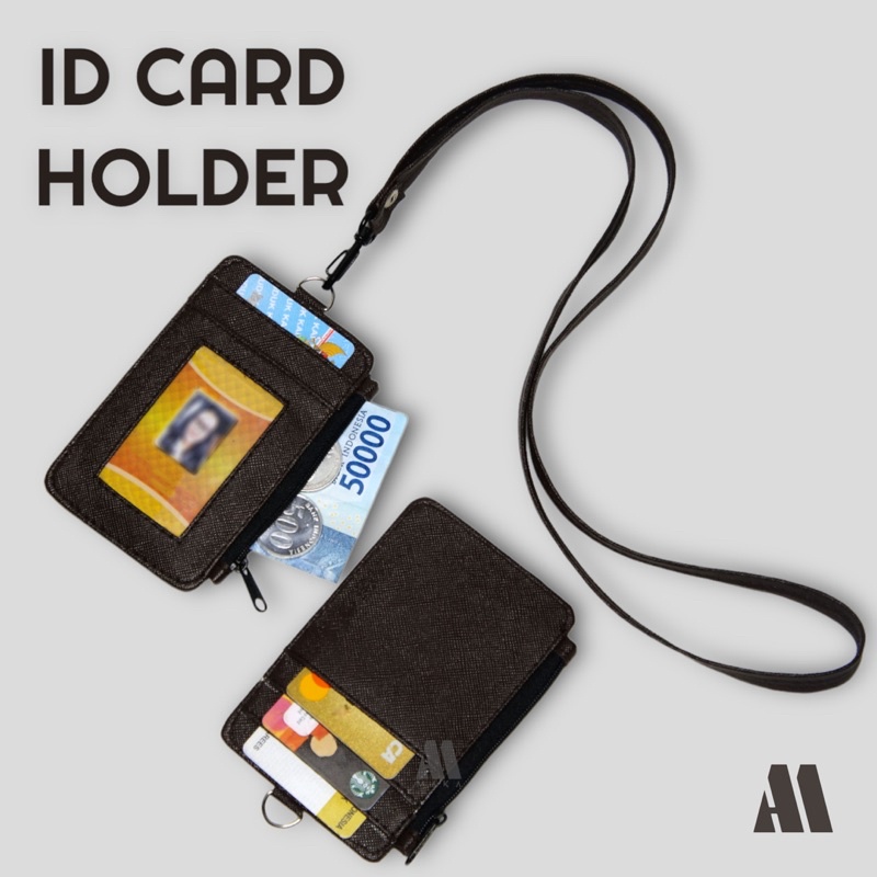 Id CARD HOLDER SYNTHETIC LEATHER NAMETAG / LANYARD NAME TAG STRAP ...