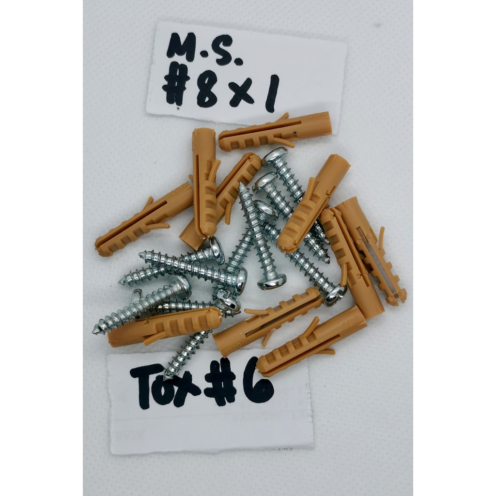 100 pcs pan head metal screw #8 x 1 with tox | Shopee Philippines