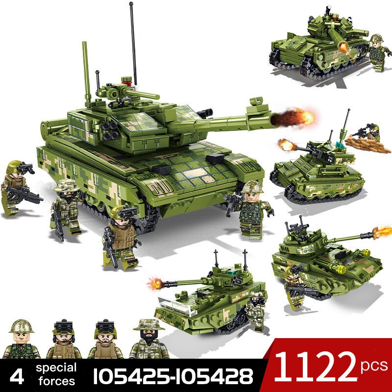 [UFW toys] Building Blocks Tank 4in1 Jagged Heavy Equipment 4Type ...