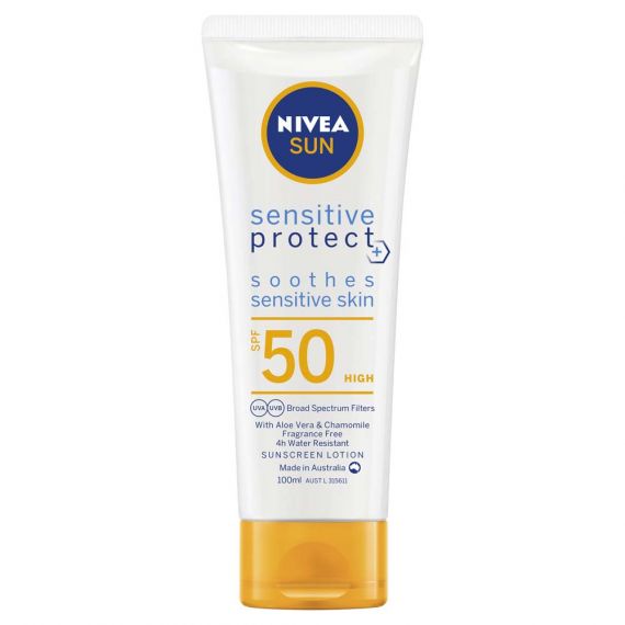 NIVEA Sun Sensitive Protect SPF50 Sunscreen Lotion 100ml | Shopee ...