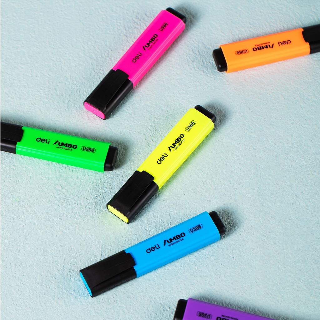 Deli EU366-MT Highlighter Pen School Supplies Marker 6 Colors | Shopee ...