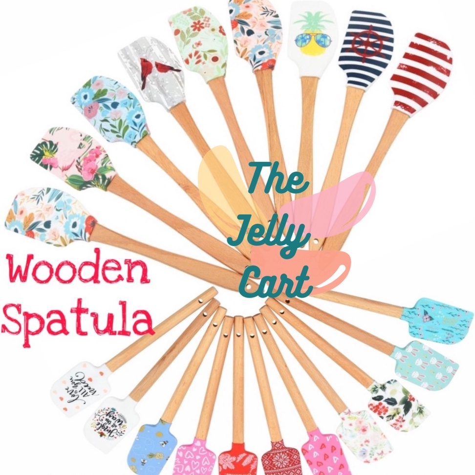 Silicone Spatula with Wooden Handle Cute Design Spatula Love Spatula ...