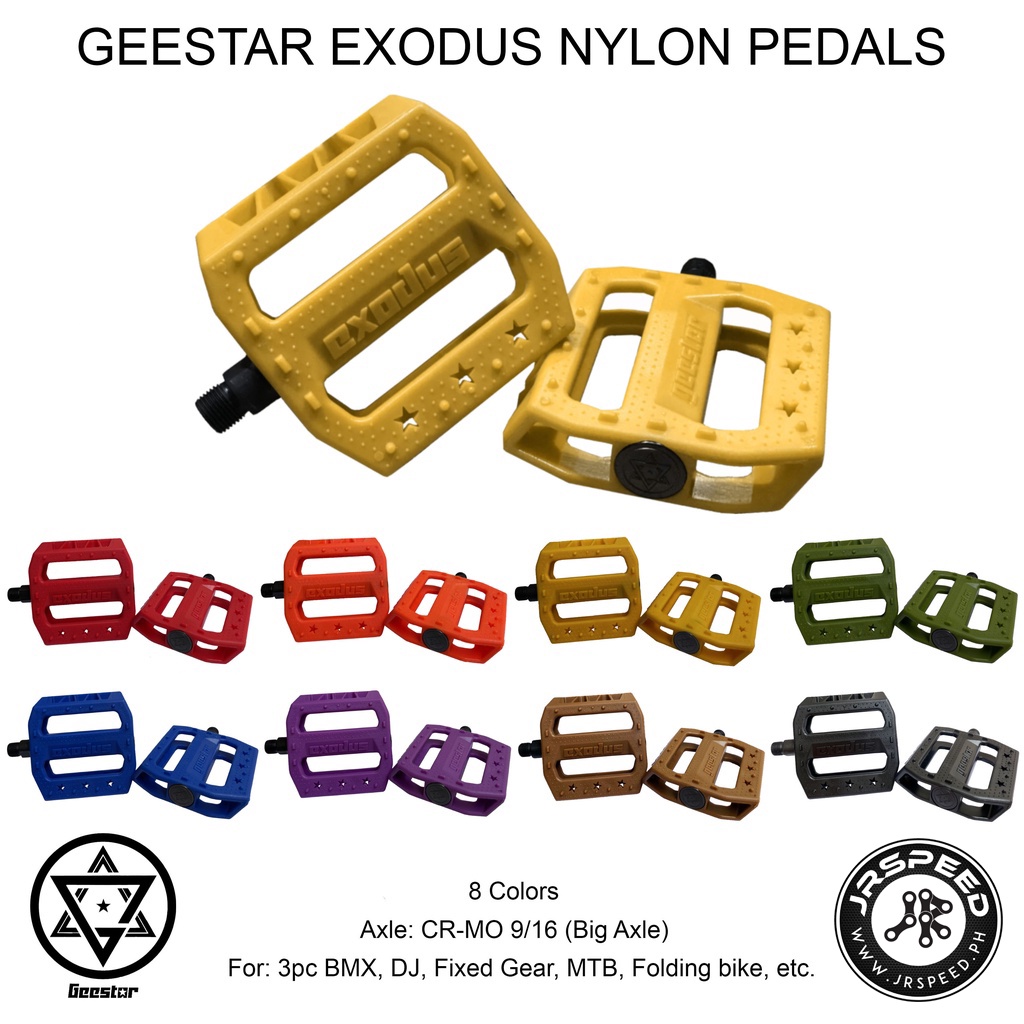 Geestar Exodus Nylon Bike Pedal 9/16 Red Orange Yellow Green Blue ...