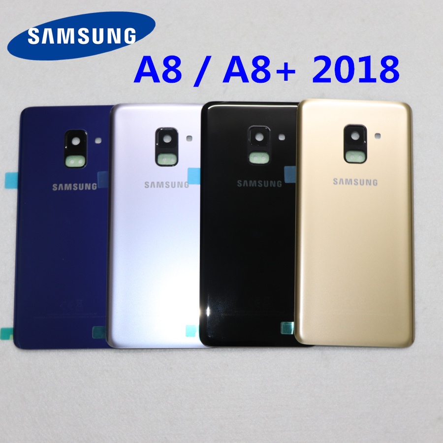 For SAMSUNG Galaxy A8 A530 A530F A8 plus A730 Back Glass Battery Cover Rear Door Housing Case ...