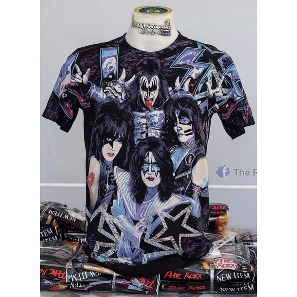 KISS Limited Roxx All Overprint Rock band shirts M L XL | Shopee ...
