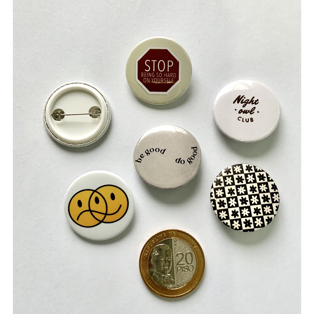 1.25” Aesthetic Button Pin | Glossy Matte Glittery | Shopee Philippines