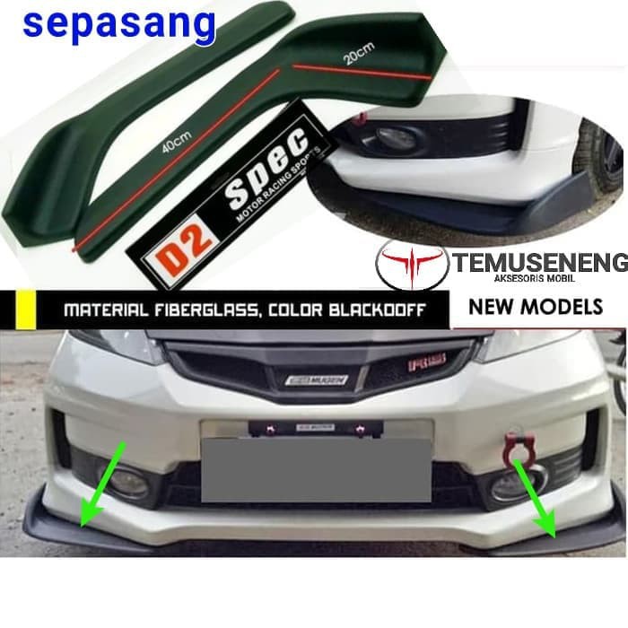 2pc Pair of Universal Bumper Winglets Wing Car Bumper Bodykit Car Front ...