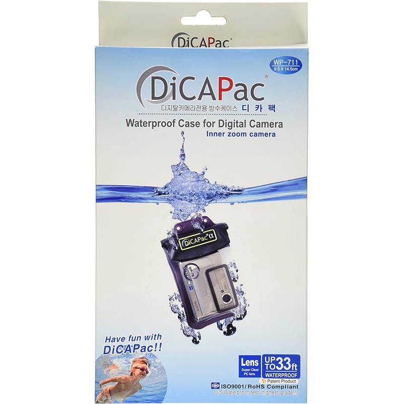DiCAPac WP711 145x95mm Small Inner Zoom Waterproof Case with Soft Lens ...