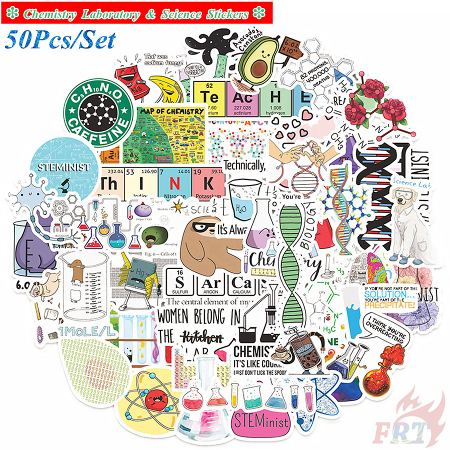 Fun Science & Chemistry Laboratory Series 02 Stickers 50Pcs/Set Fashion ...