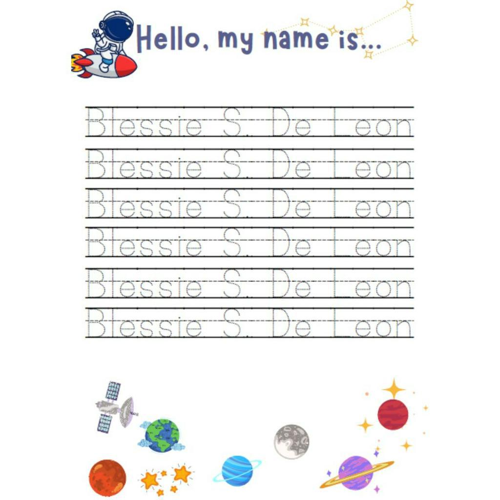 Laminated Name Tracing Pad for Kids A4 size | Customized | Shopee ...