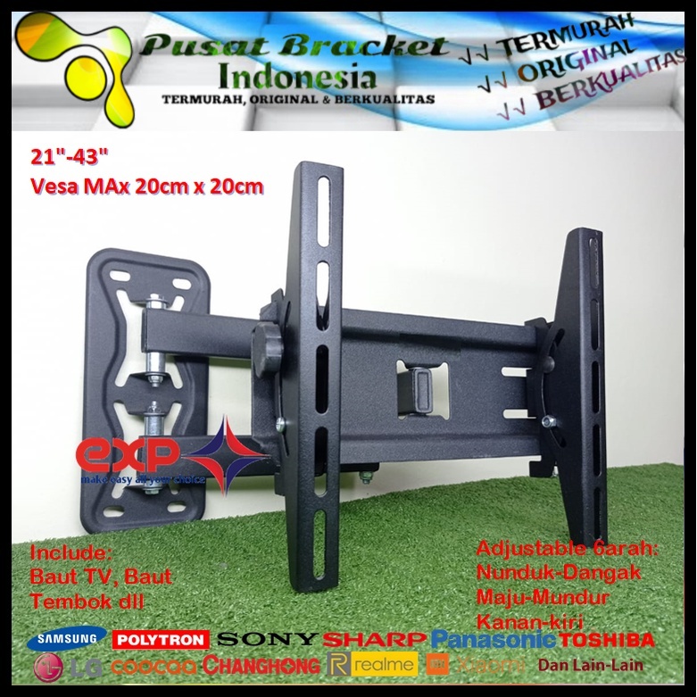 Tv Bracket POLYTRON 14s/d 40 inch 6-way FULL Iron SUPER Strong 100% ...