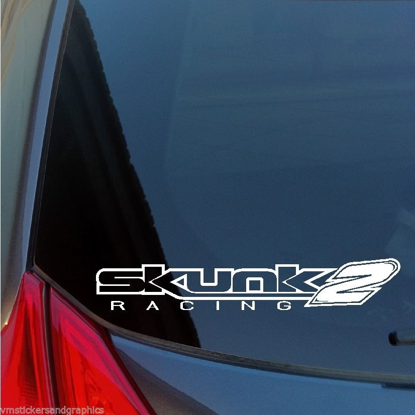 Two Skunk2 Racing Vinyl Stickers All Motor ECU exhaust coilovers cams ...