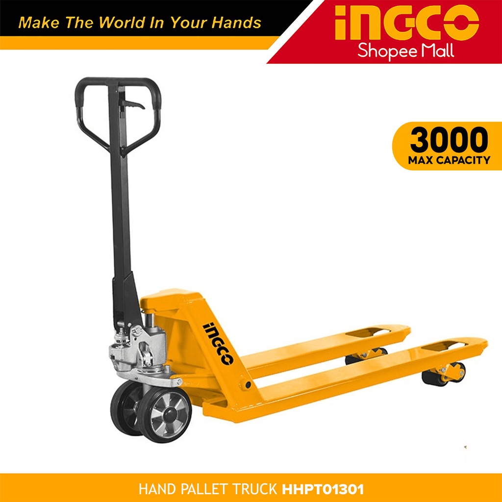 Ingco 3000kg-2500kg Capacity Hand Pallet Truck with Comfortable Rubber ...