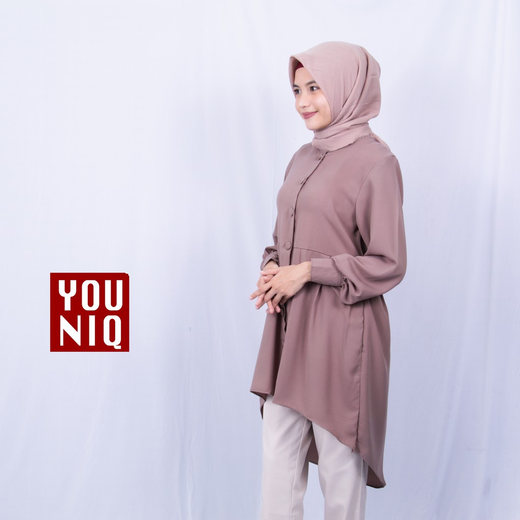 Tania Outfit Choco Full Button Busui Tunic Top | Shopee Philippines