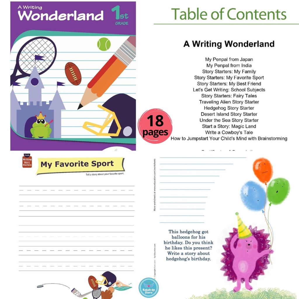 GRADE 1 (Reading & Writing) Workbook Worksheet Homeschool Learning ...