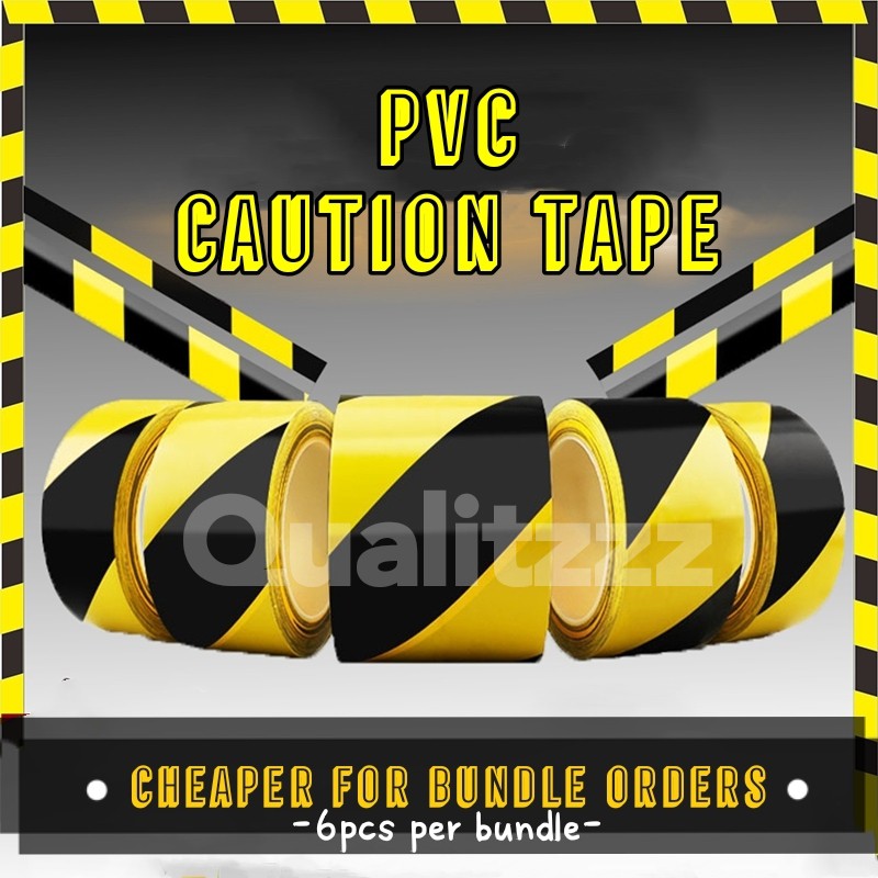 PVC Caution Warning Tape Alert Tape Black-Yellow Adhesive Tape | Shopee ...