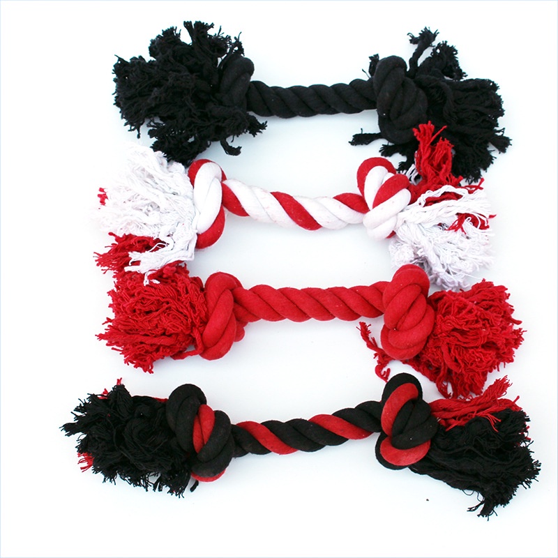 Pet Toy Dog Molar Rope Chew Knot Toy Cotton Braided Bone Rope Puppy Dog ...