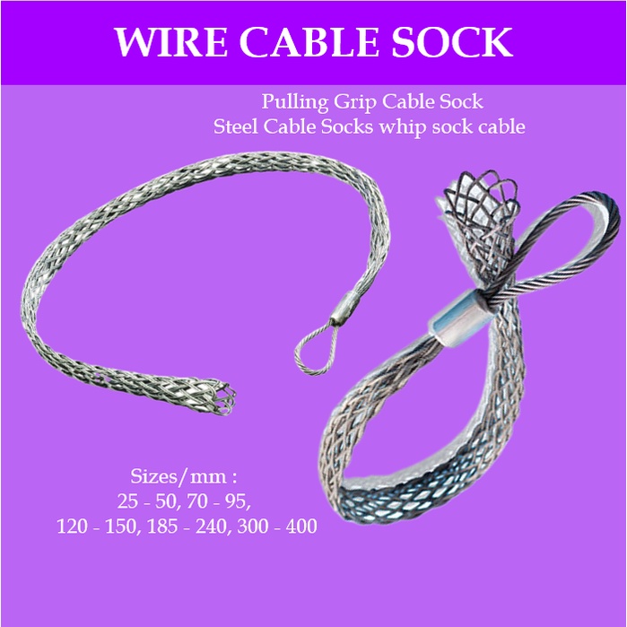 Mago Electric Wire Rope Stick Sock Cable Pulling Grip Steel Towing ...